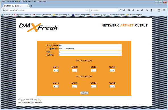 Ulrich Radig, mikrocontroller and more :: ArtNet, sACN 4096 Kanal LED ...